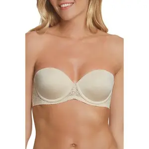 DOMINIQUE INTIMATES Tessa Lace Convertible Strapless Bra With Spacer Cups - Latte