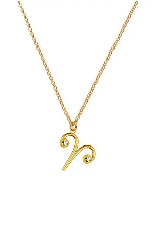 OAK & LUNA Zodiac Necklace With Moissanite In Gold Vermeil - Aries