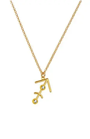 OAK & LUNA Zodiac Necklace With Moissanite In Gold Vermeil - Sagittarius