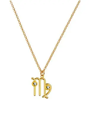 OAK & LUNA Zodiac Necklace With Moissanite In Gold Vermeil - Virgo