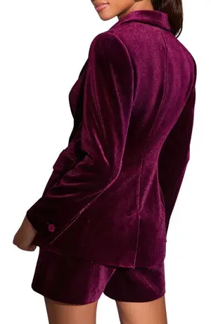 LIPSY Shimmer Velvet Double-breasted Blazer
