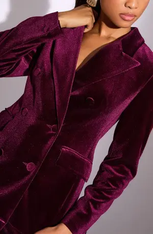 LIPSY Shimmer Velvet Double-breasted Blazer