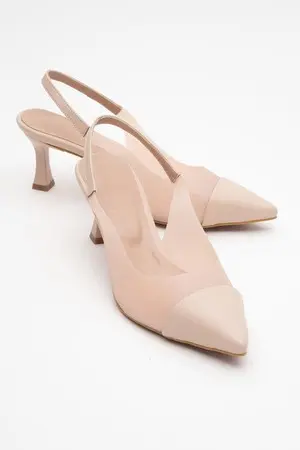 Mid Heel Pointed Toe Slingback Pumps