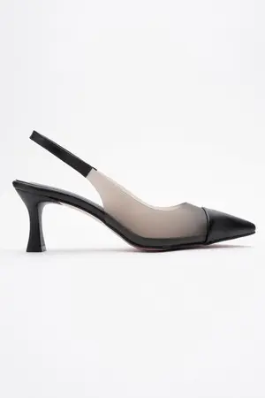 PROLOGUE SHOES Pointed Toe Slingback Pumps - Black
