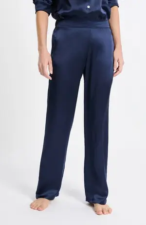 ETAM Pearly Silk Straight Leg Pajama Pants - Earthenware