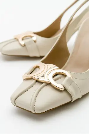 PROLOGUE SHOES Slingback Pumps - Beige