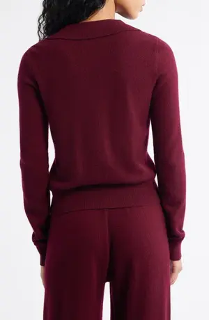 ARTLESS FOREVER Tove Wool & Cashmere Polo Sweater - Merlot