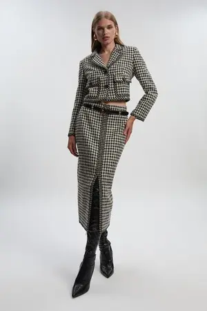 Karen Millen Tweed Cropped Tailored Jacket