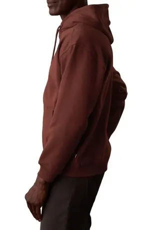 THE NORMAL BRAND Embroidered Fleece Hoodie - Cocoa