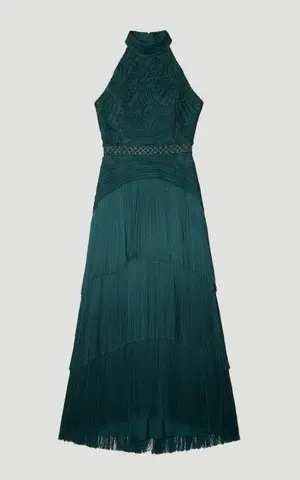 Karen Millen Beaded Halter Neck Maxi Dress