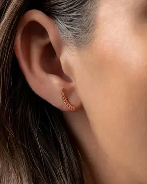 ELOISE JEWELRY Mini Crescent Moon Single Earring - Right Side Ruby