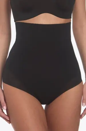 DOMINIQUE INTIMATES Firm Control High Waist Slimming Brief With Cotton Gusset - Black
