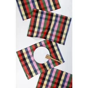ARCHIVE NEW YORK Marta Handwoven Cotton Plaid Placemats - Multi