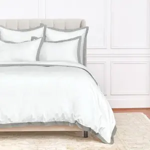ELISABETH YORK Digby Dove 100% Cotton Chambray Euro Sham 26" X 26