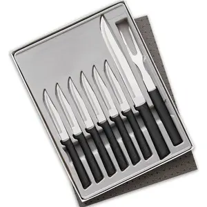 RADA 8 Piece Meat Lover's Set With Carving Set And Steak Knives - Black