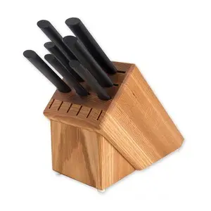 RADA Essential Oak 8 Piece Knife Block Set - Black