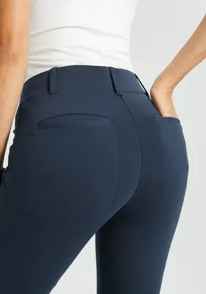 Betabrand Two-pocket Bootcut Dress Pant Yoga Pants - Navy