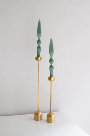THE PARMATILE SHOP Taper Candle Set - Green