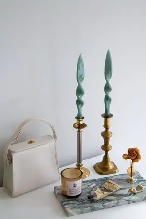 THE PARMATILE SHOP Taper Candle Set - Green