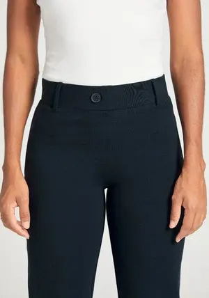 Betabrand Straight-leg Dress Pant Yoga Pants - Navy