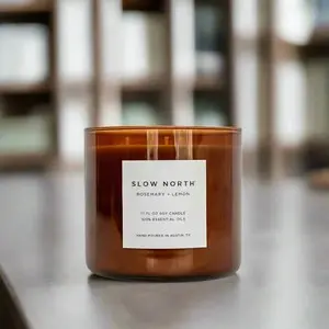 SLOW NORTH Rosemary + Lemonsignature 3-wick Candle - Brown
