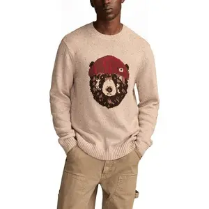Lucky Brand Intarsia Bear Crewneck Sweater