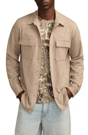 Lucky Brand Regular Fit Knit Button-up Shirt