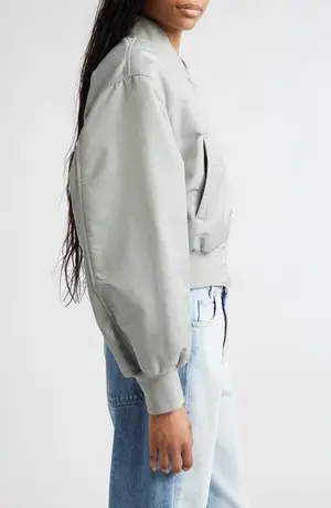 Stella McCartney Nylon Crop Bomber Jacket