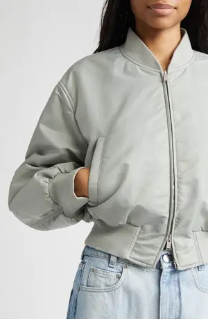 Stella McCartney Nylon Crop Bomber Jacket