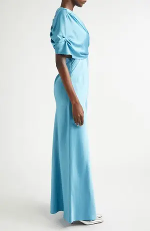 Stella McCartney Draped Satin Cape Gown