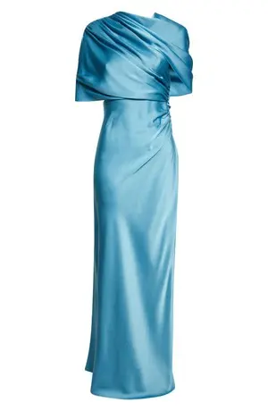 Stella McCartney Draped Satin Cape Gown