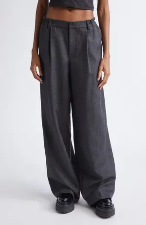 Alexander Wang Tailored Wool Flannel Wide Leg Pants