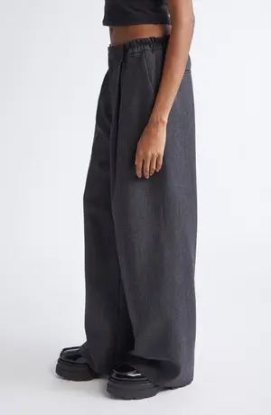 Alexander Wang Tailored Wool Flannel Wide Leg Pants