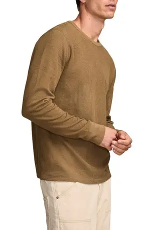 Lucky Brand Duofold Textured Long Sleeve Cotton T-shirt