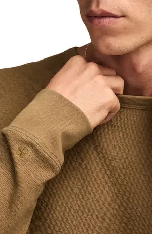 Lucky Brand Duofold Textured Long Sleeve Cotton T-shirt