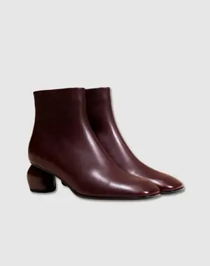 MI/MAI Tadao Low Heel Ankle Boots - Burgundy