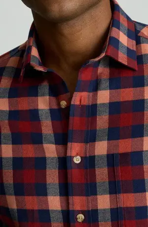 UNTUCKIT Plenville Flannel Shirt - Maroon