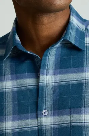 UNTUCKIT Barker Shadow Check Performance Flannel Button-up Shirt