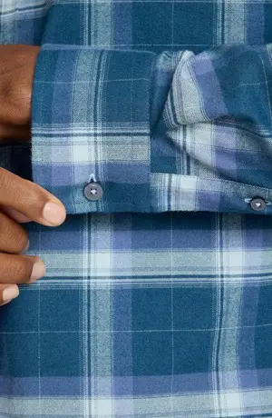 UNTUCKIT Barker Shadow Check Performance Flannel Button-up Shirt