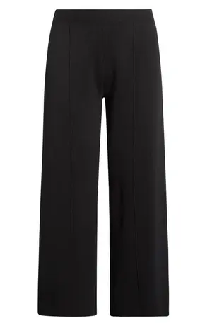 TAHARI ASL Sweater Knit Straight Leg Pants - Black