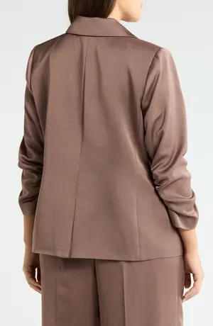 TAHARI ASL Double-breasted Satin Blazer