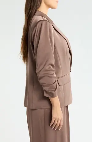 TAHARI ASL Double-breasted Satin Blazer