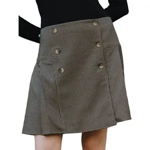 ALBARAY Pleated Mini Skirt - Brown