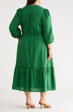 SUGARLIPS Long Sleeve Maxi Dress - Emerald