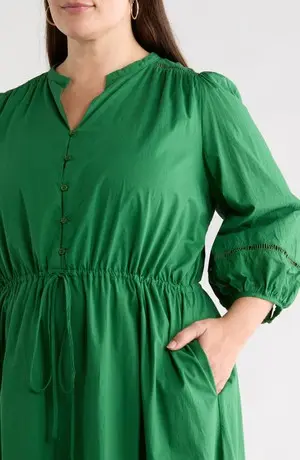 SUGARLIPS Long Sleeve Maxi Dress - Emerald