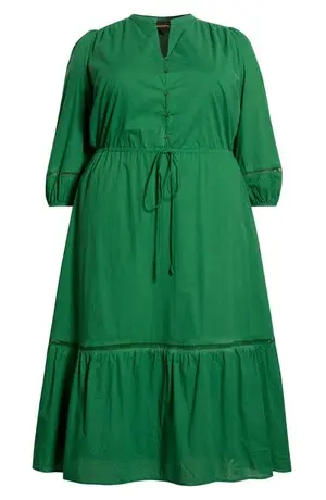 SUGARLIPS Long Sleeve Maxi Dress - Emerald