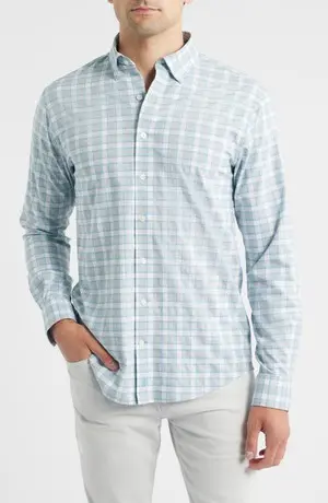 Johnnie-o Gatlin Check Performance Button-up Shirt