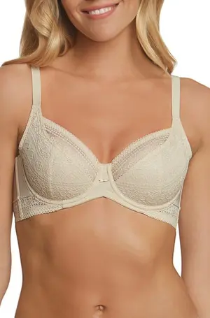 DOMINIQUE INTIMATES Tessa Full Figure Lace Support Bra - Latte