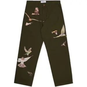 STUDENTS Printed Straight-leg Twill Pants