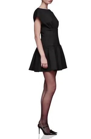 Avec Les Filles Bateau Neck Stretch Minidress